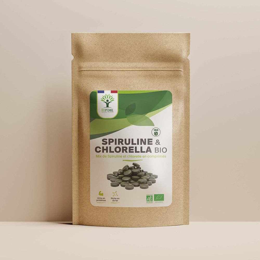 Bioptimal - Bio Spirulina- und Chlorella-Mix Tabletten - Bioptimal